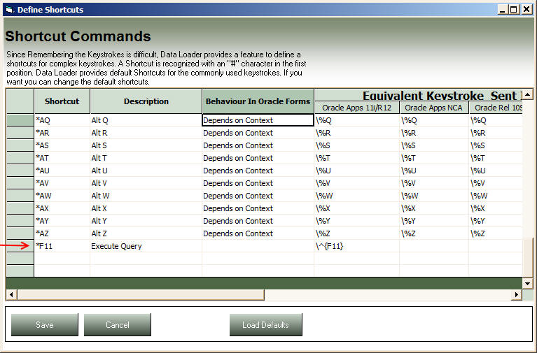 How To Define Data Loader Command Shortcuts
